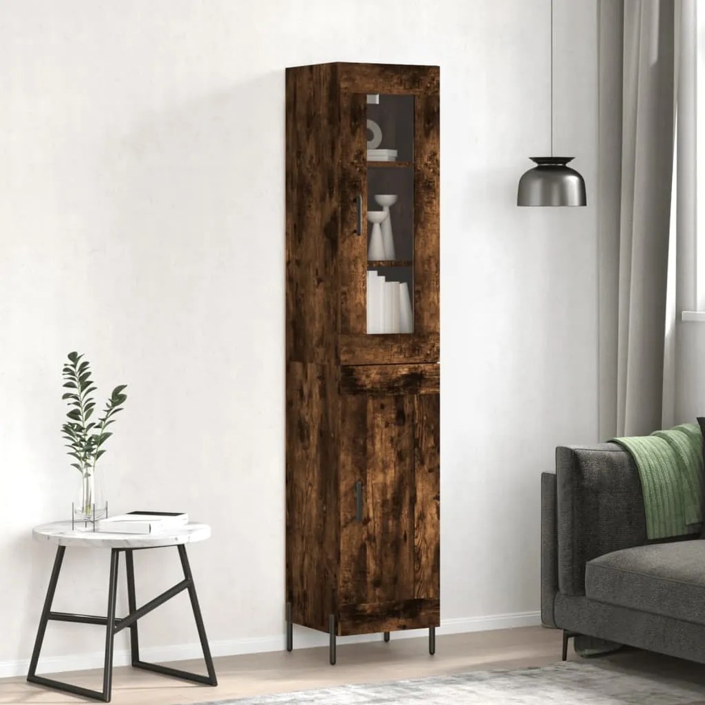 vidaXL Skříň highboard 34,5 x 34 x 180 cm kompozitní dřevo [3199499] Barva: Betonová šedá