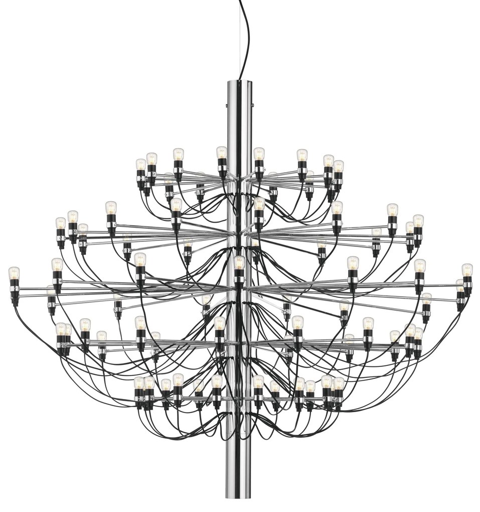 Flos 2097-75, luxusní chromový lustr, 75x15W E14 čirá, prům. 141cm, výška 130cm