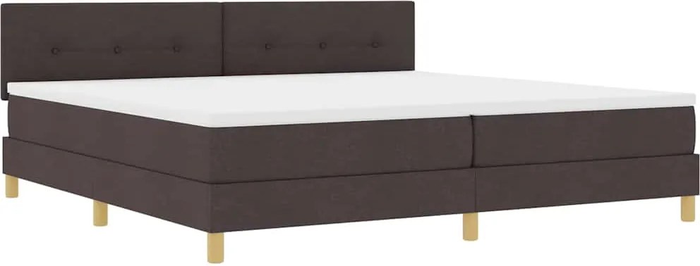 Postel s boxspringem s čelo Tmavě hnědá 200 x 200 cm textil 3338947