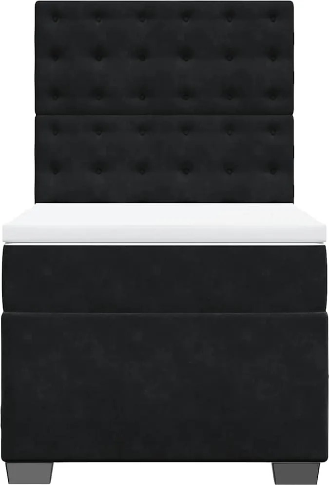 Box spring postel s matrací černá 80 x 200 cm samet 3293076