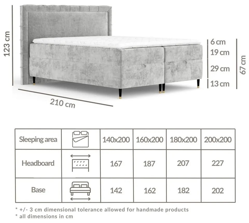 Tmavě modrá boxspring postel s úložným prostorem 160x200 cm Voyage – Maison de Rêve