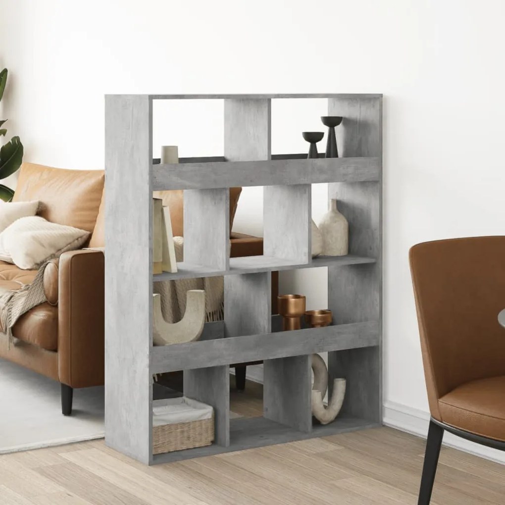 Dělicí stěna betonově šedá 100 x 33 x 125,5 cm kompozitní dřevo 3309522