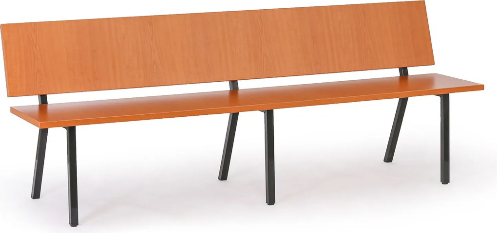 Dřevěná lavice do čekárny s kovovou podnoží, délka 2000 mm, třešeň