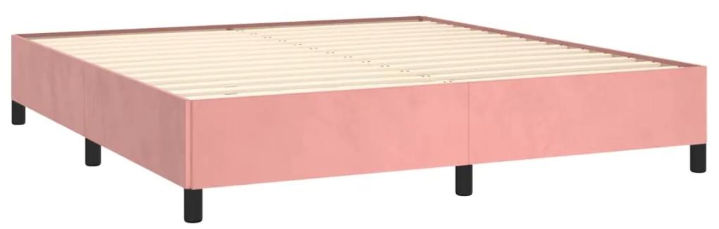 Rám postele růžový 180 x 200 cm samet,  347341 HangarStore.cz