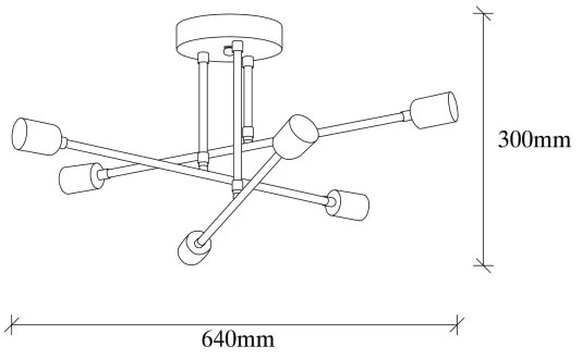Přisazený lustr FLOWER 6xE27/40W/230V