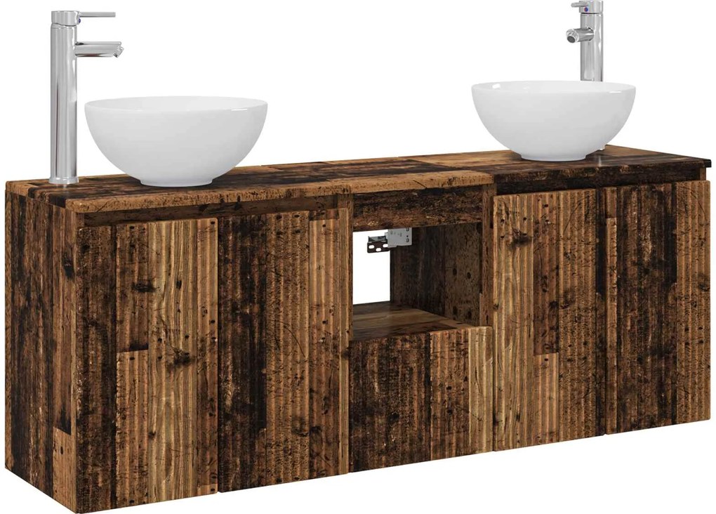 Sada koupelnových skříněk 3 ks Staré dřevo 49,5 x 41 x 64,5 cm 3405635