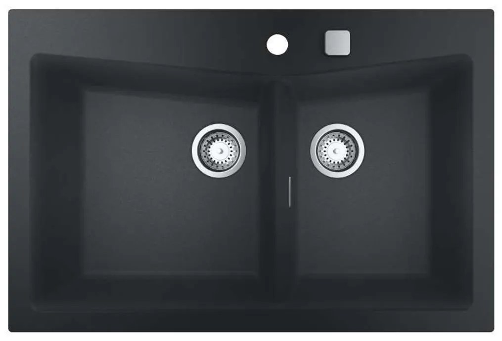 Grohe - Kompozitní dřez K700 s odtokem, 84x56 cm, granitová černá 31657AP0