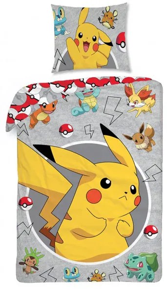 HALANTEX Povlečení Pokémon Pikachu Bavlna 140/200, 70/90 cm