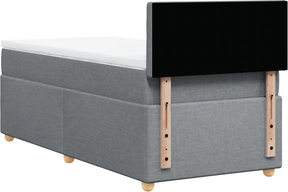 Box spring postel s matrací světle šedá 90x200 cm textil 3286577