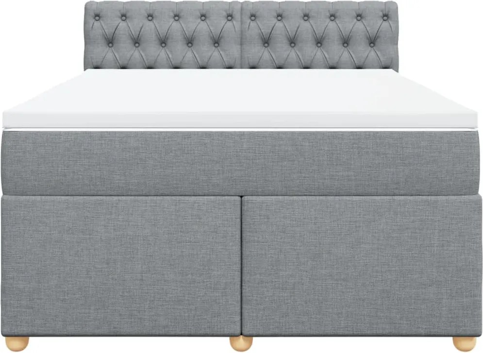 Box spring postel s matrací světle šedá 140 x 200 cm textil 3289010