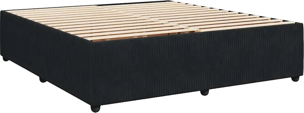 Box spring postel s matrací černá 200x200 cm samet 3285664