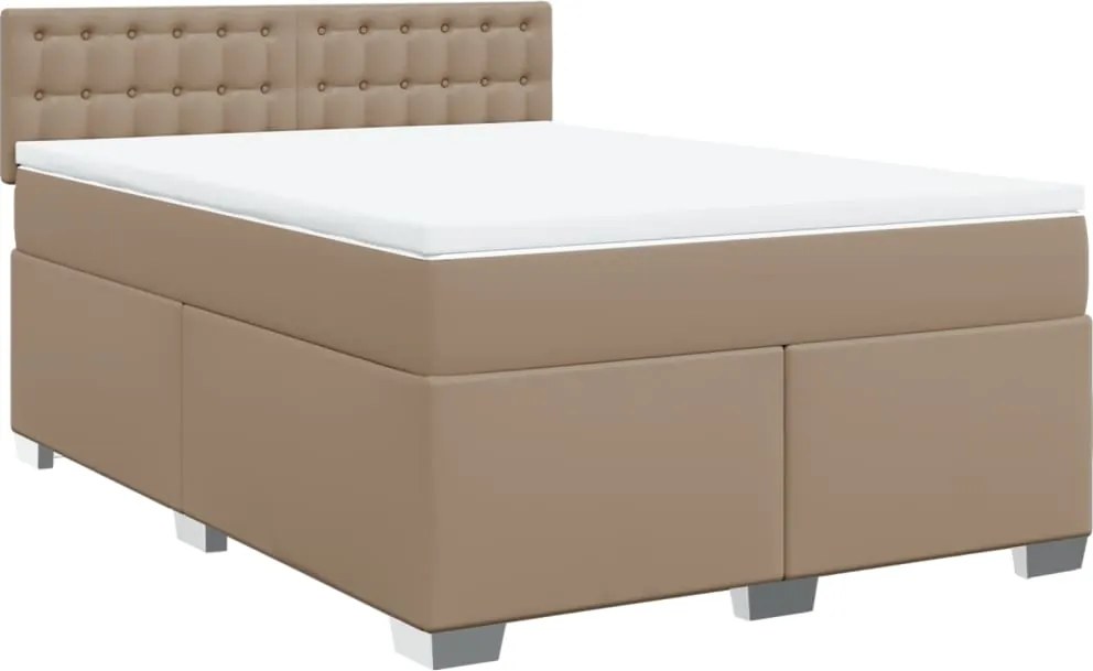 Box spring postel s matrací cappuccino 140x200 cm umělá kůže 3288427