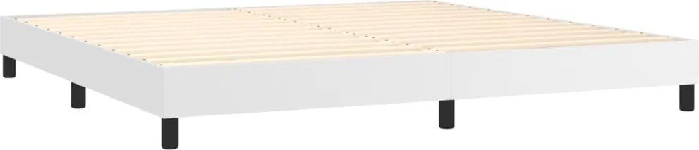 Box spring postel s matrací bílá 200x200 cm umělá kůže 3141024