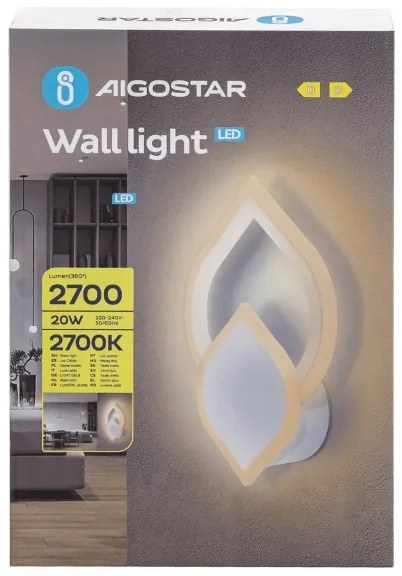 Aigostar - LED Nástěnné svítidlo LED/20W/230V 2700K bílá