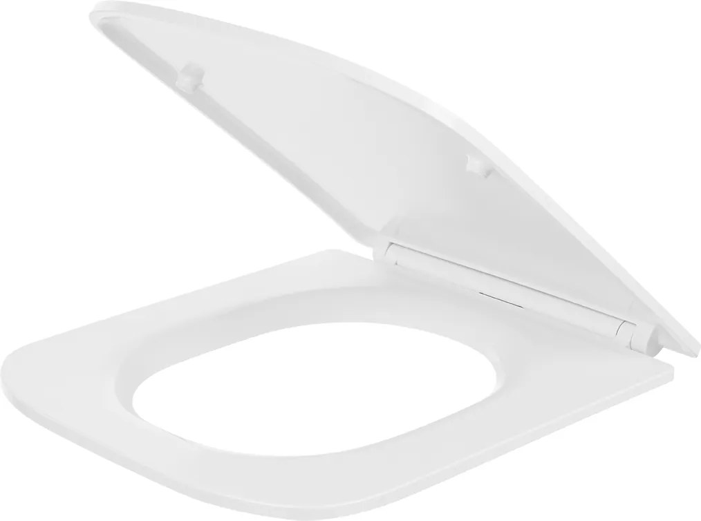 Laveo Kvadrato, WC sedátko 428x362 mm, soft-close, duroplast, bílá lesklá, LAV-ADA_600K