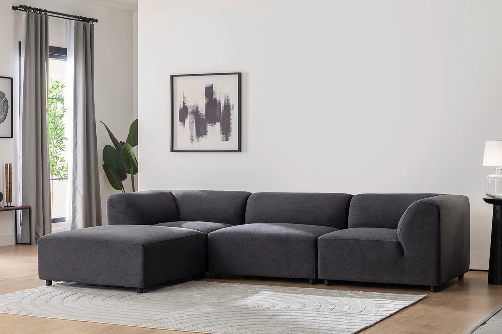 Hanah Home Rohová pohovka ALPHA antracitová levá