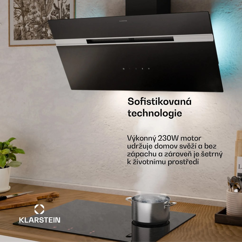 Klarstein Alina digestoř | 90 cm | 615 m³/h | Tichá | Energetická třída A