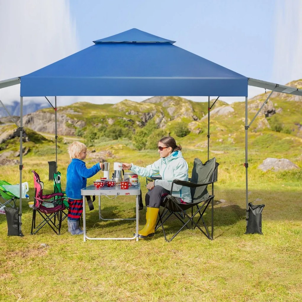 Costway Sun Shade Tent Pop-up Canopy Stan 300 × 537 × 270-290 cm, modrý