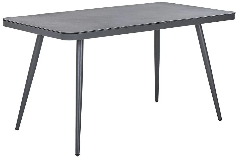 Zahradní stůl hliníkový 140 x 80 cm šedý LIPARI Beliani