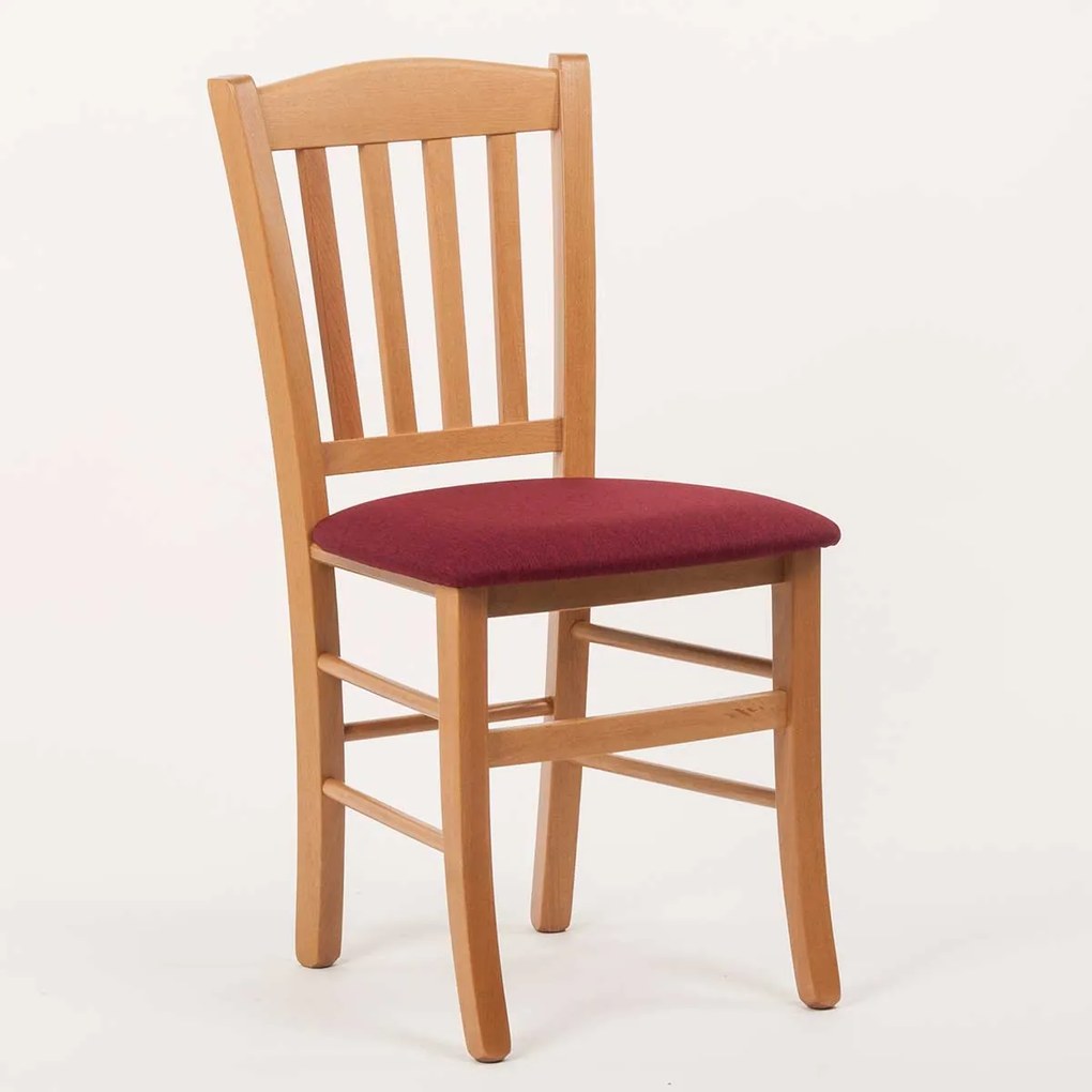 Stima Židle VENETA s čalouněným sedákem dubové moření LUX bordo 15
