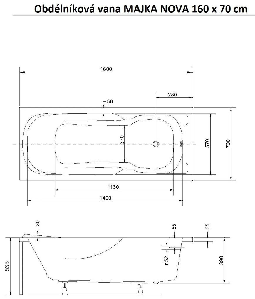 Besco Majka Nova akrylátová vana Délka vany: 120cm