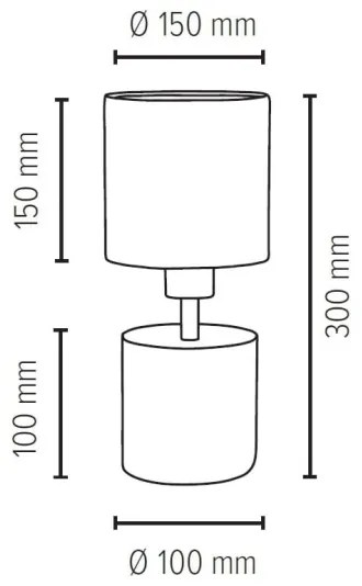 Spot-Light 6091937 - Stolní lampa STRONG ROUND 1xE27/25W/230V