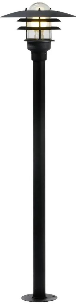 Černý zahradní sloupek Lønstrup 32 pro žárovku E27 116cm  - Nordlux