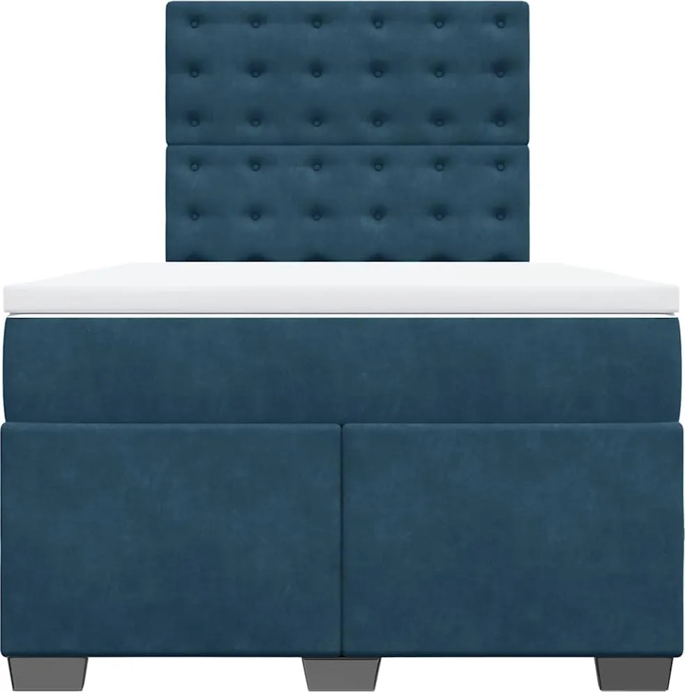 Box spring postel s matrací modrá 120 x 200 cm samet 3290898