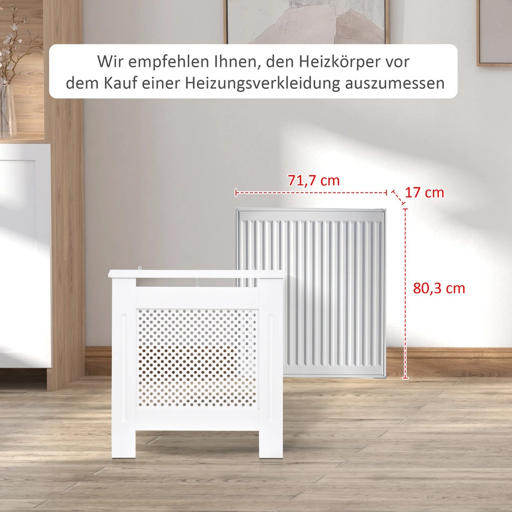 HOMCOM Kryt Radiátoru na Zeď - Moderní Design, MDF, 78x19x82 cm
