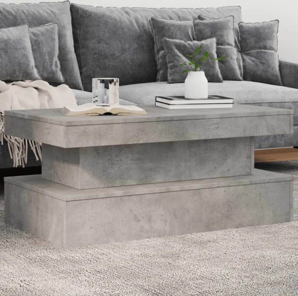 vidaXL Konferenční stolek s LED osvětlením 90 x 50 x 40 cm [839848] Barva: Betonová šedá