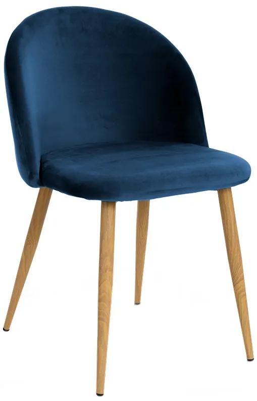 Villa Style Tmavě modrá sametová židle Finest