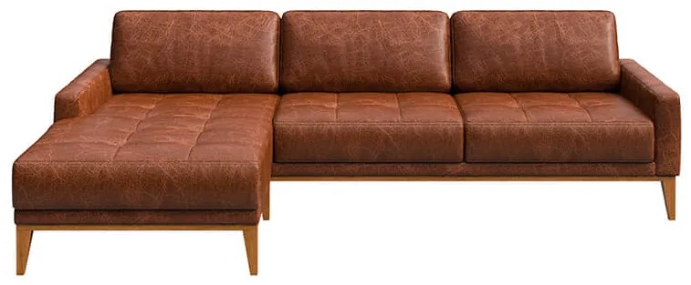 Rohová pohovka musso tufted 248 cm cognac levá MUZZA