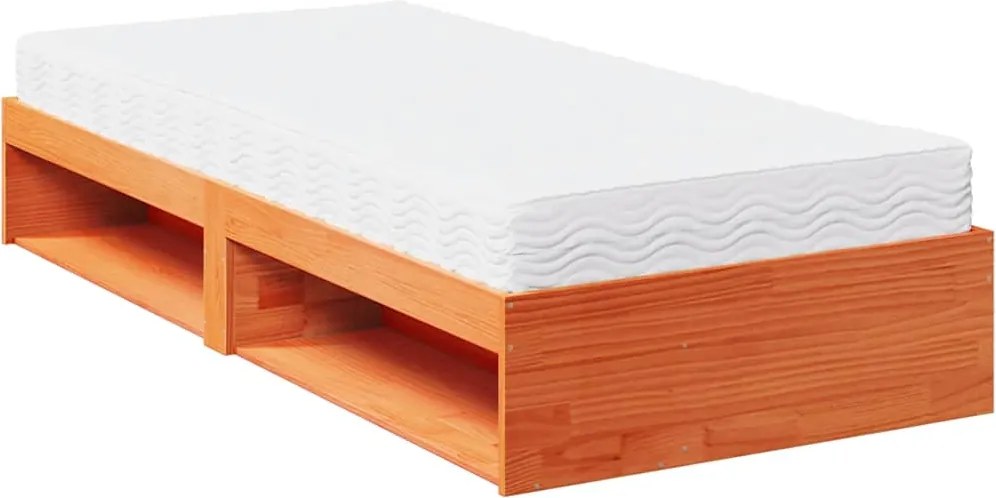 Válenda s matrací voskově hnědá 80 x 200 cm masivní borovice 3324600