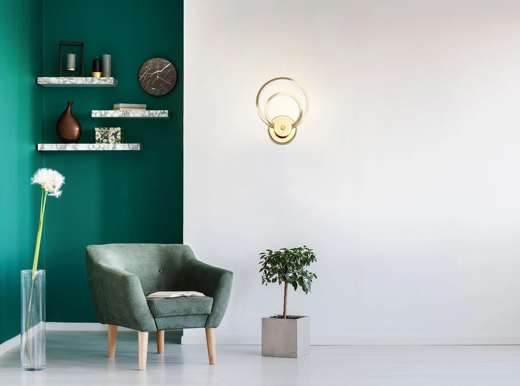 Toolight, LED nástěnné svítidlo APP1043-W, zlatá, OSW-06116