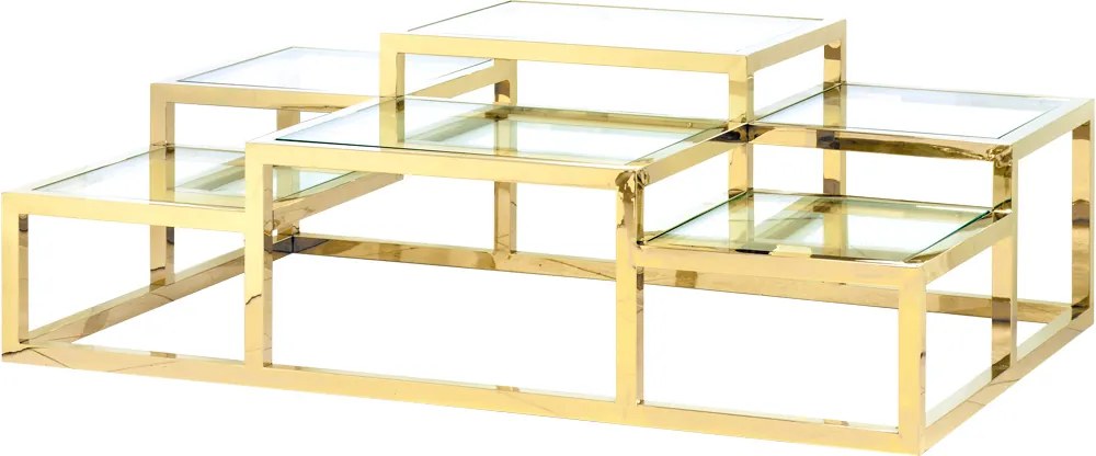 ARTELORE konferenční stolek ALVAR II zlatý 140 x 90 x 45 cm