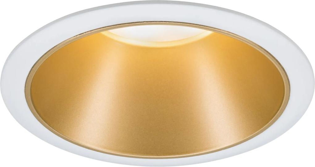 PAULMANN 93405 Vestavné svítidlo LED Cole 6,5W bílá/zlatá mat 3-krokové-stmívatelné 2700K teplá bílá