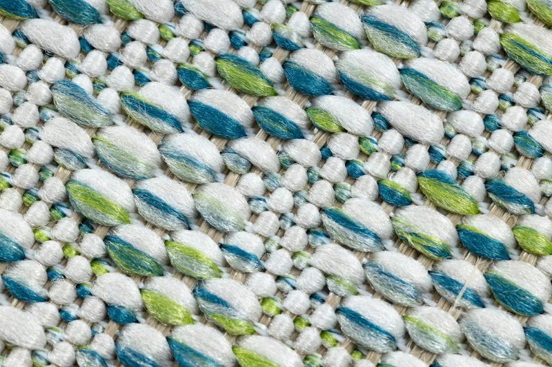 Dywany Łuszczów Kusový koberec Sion Sisal Aztec 22184 green/blue/ecru – na ven i na doma - 140x190 cm