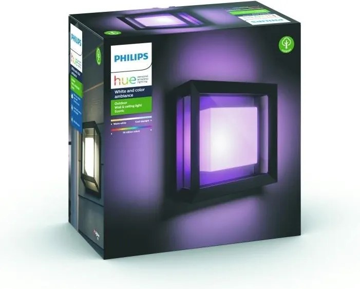 PH 17438/30/P7 Hue LED White and Color Ambiance Venkovní stropní/ nástěnné svítidlo Philips Econic 17438/30/P7 černé 2200K-6500K RGB - PHILIPS HUE (915005731901)