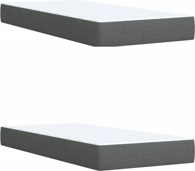Box spring postel s matrací tmavě šedá 200x200 cm textil 3290596