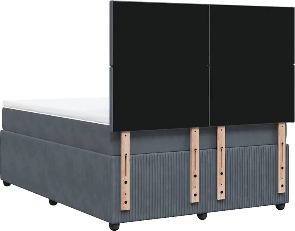Box spring postel s matrací tmavě šedá 140x200 cm samet 3292353