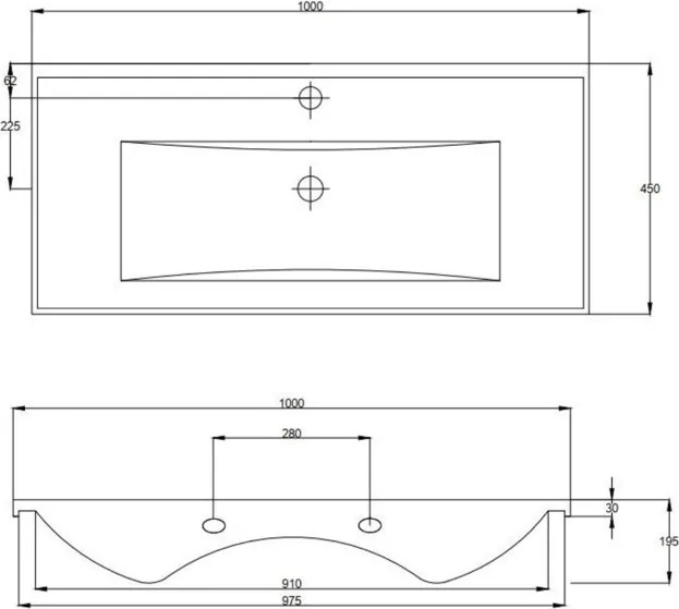 Lavedo Marco Thin 100 koupelnová skříňka s umyvadlem a s košem
