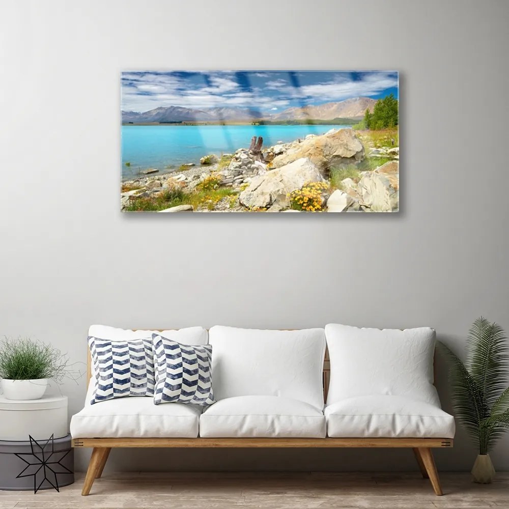 akrylový obraz Moře Skály Krajina 100x50 cm