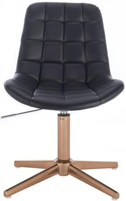 LuxuryForm Židle PARIS na zlatém kříži - černá