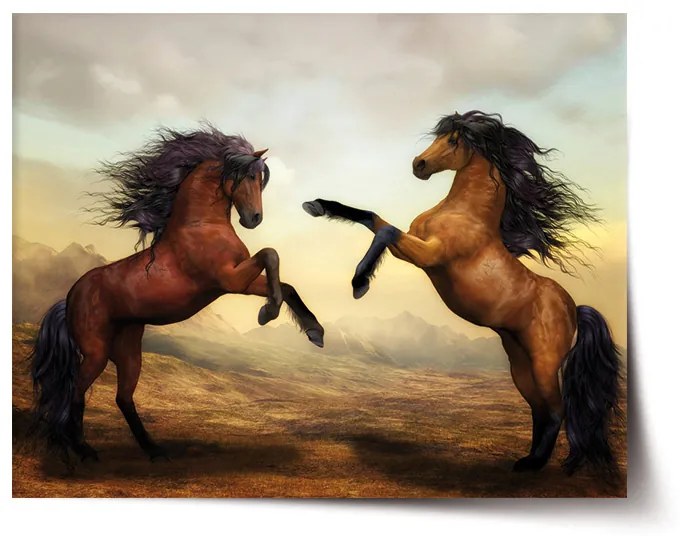 Plakát SABLO - Vzpínající se koně 120x80 cm