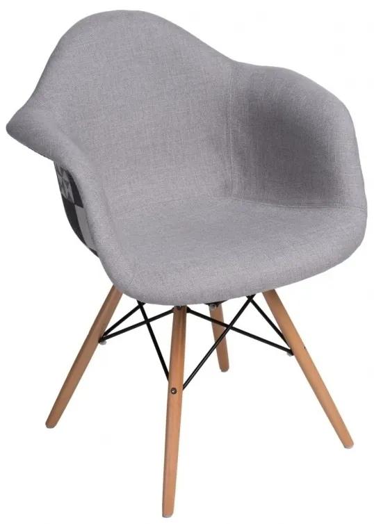 Designová židle DAW čalouněná, světle šedá