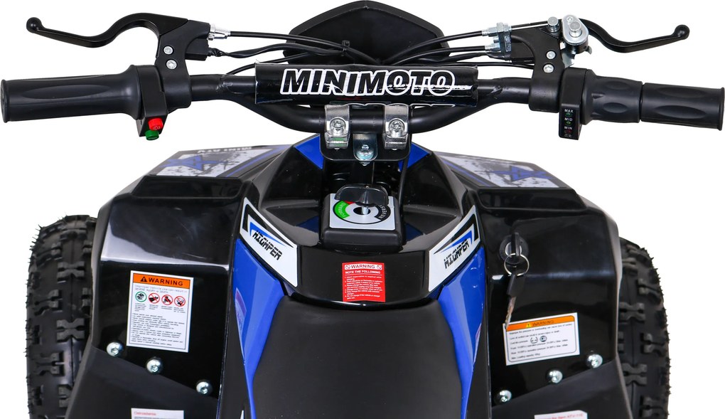 Ramiz Čtyřkolka na baterie E-STAR modrá 35 km/h + motor 1000W + nafukovací kola + nastavení sedadla