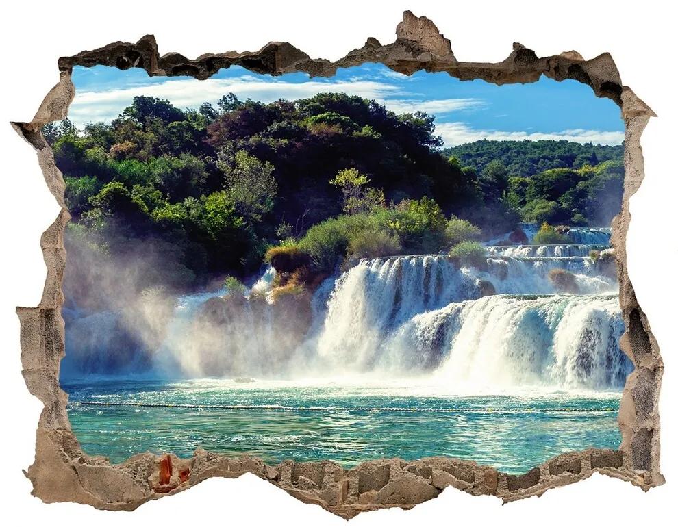 Wallmuralia Díra 3D foto tapeta nálepka Vodopády Krka 95x64 cm