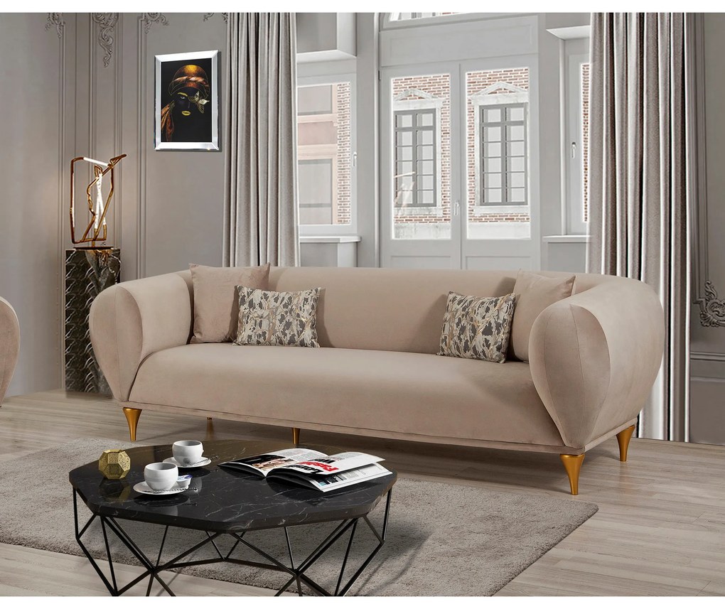 Hanah Home Třímístná pohovka MEBLON krémová 867UNQ1551