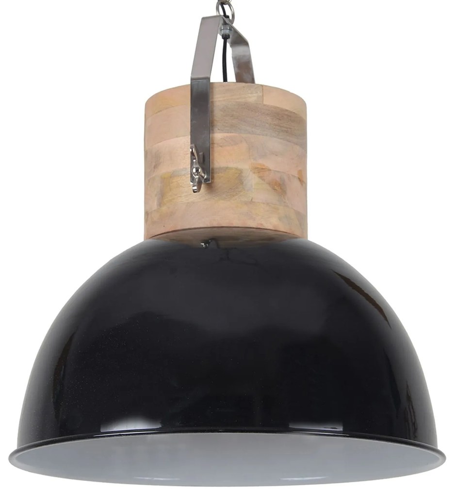 Černé závěsné kovové retro světlo Fabriano Shiny black - Ø50*60cm