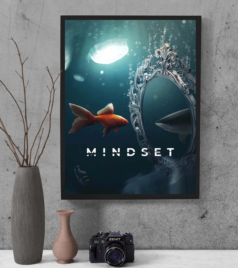 Pixada Mindset - motivační obraz Velikost: A3 - 29,7x42 cm, Volba rámu: s černým rámem